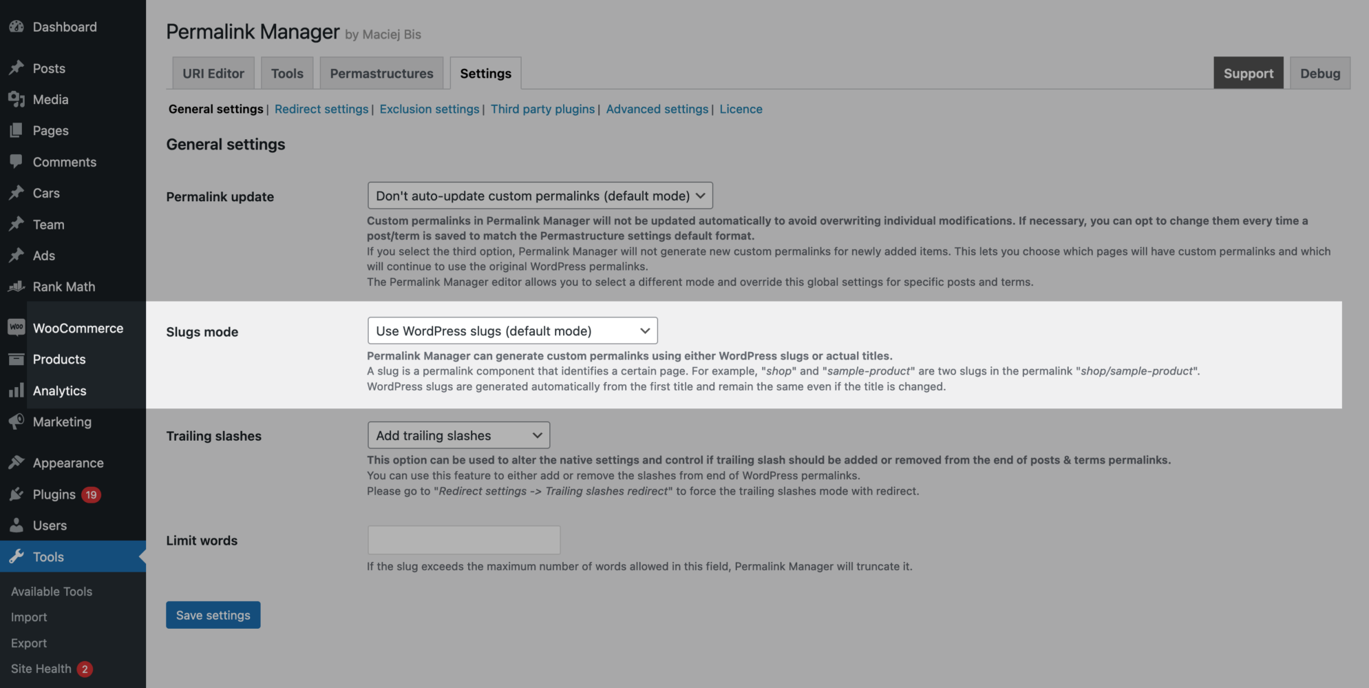 Slugs mode | Permalink Manager Pro